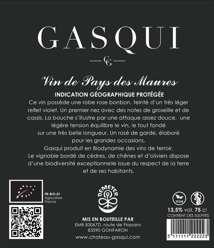 TARDIUS - Vin Rosé Biodynamique - 2022 - Vin de Pays des Maures ...